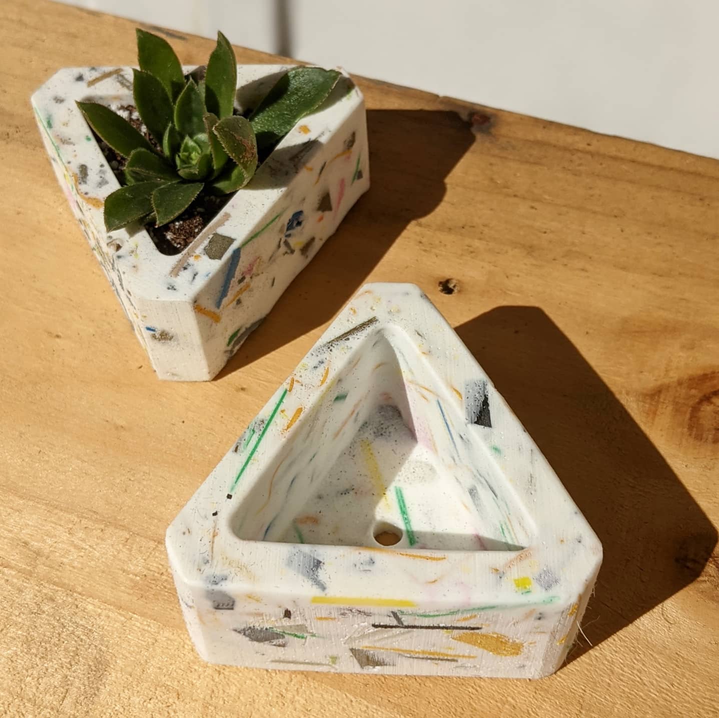 Terrazzo Triangular Planter – echo echo studio